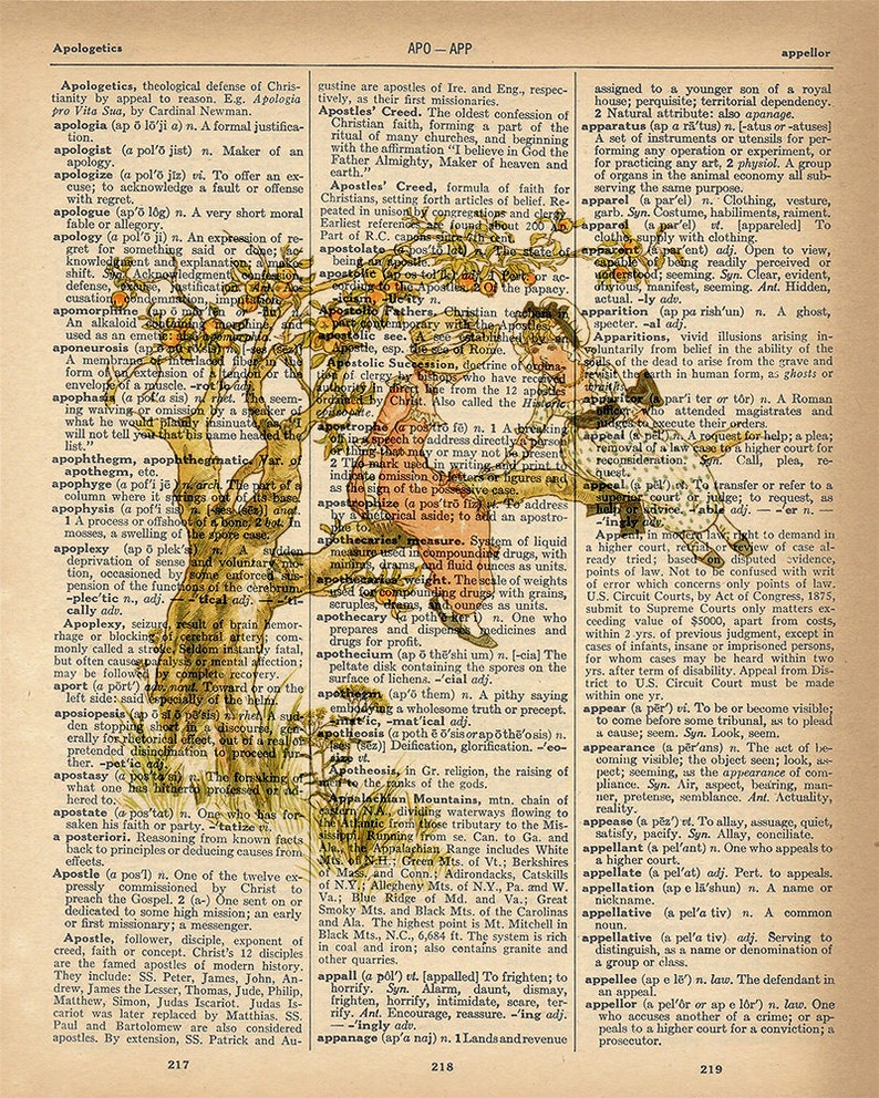 Dictionary Art Print - Children Climbing a Tree - Upcycled Vintage ...