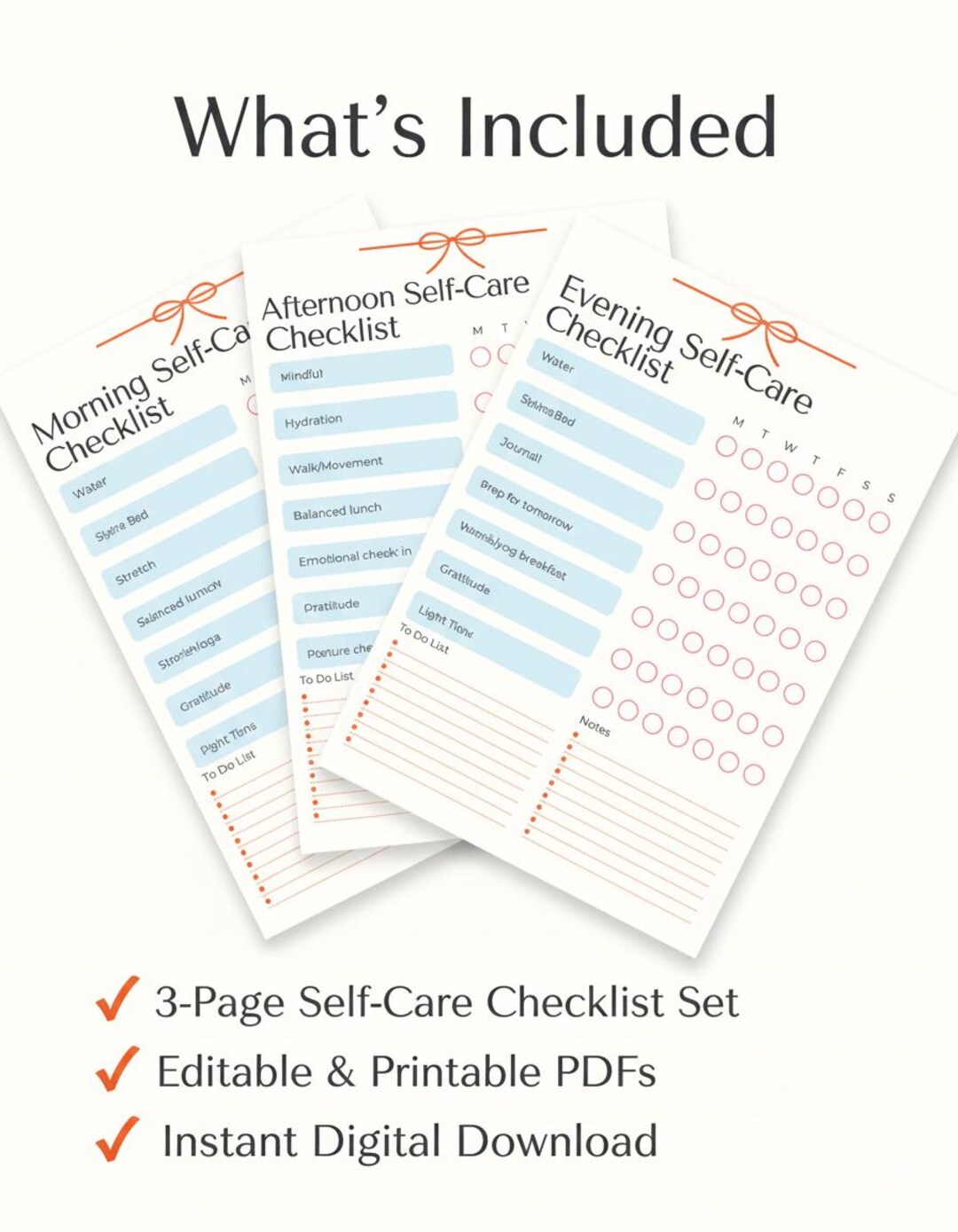 Self-care Tracker Printable, Daily Wellness Planner, 8.5x11 Editable ...