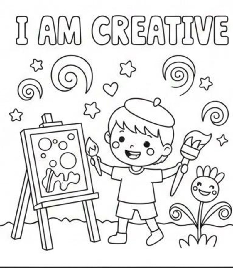 Positive Affirmation Coloring Pages for Kids, Mindfulness Printables ...