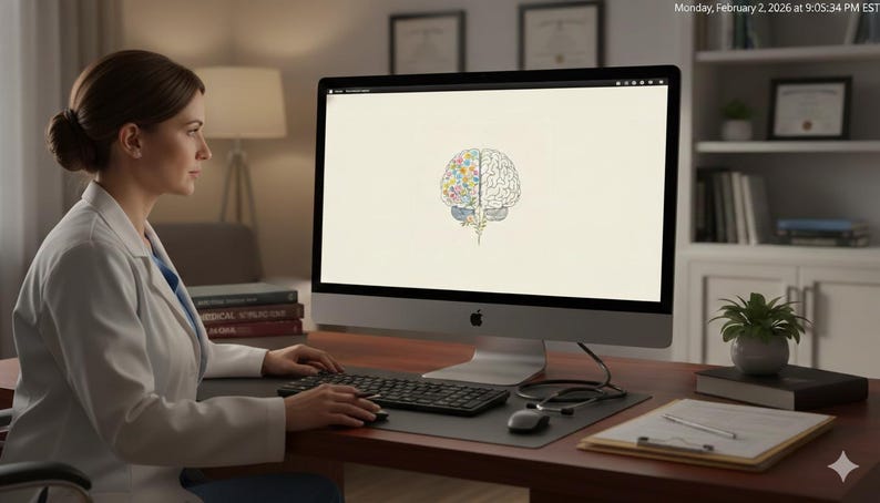 Floral Brain Desktop Wallpaper, Aesthetic Mental Health Art, Mindful ...