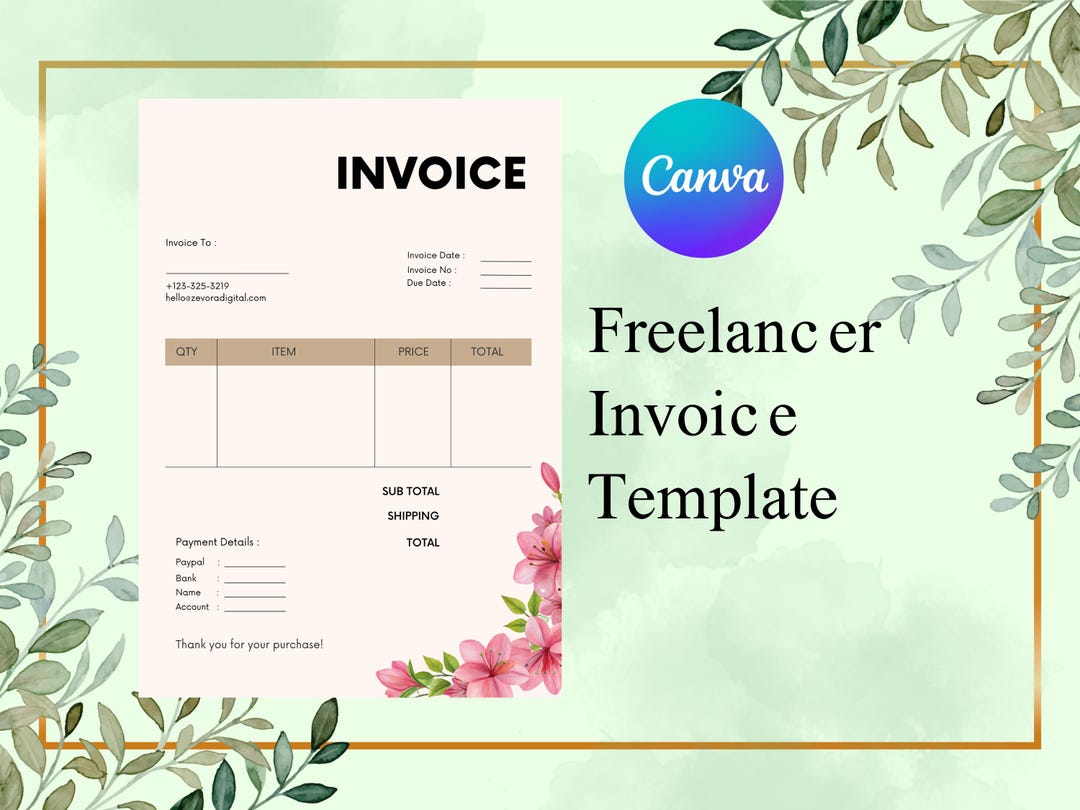 Freelance Invoice Template | Minimal Invoice for Project-based Billing ...