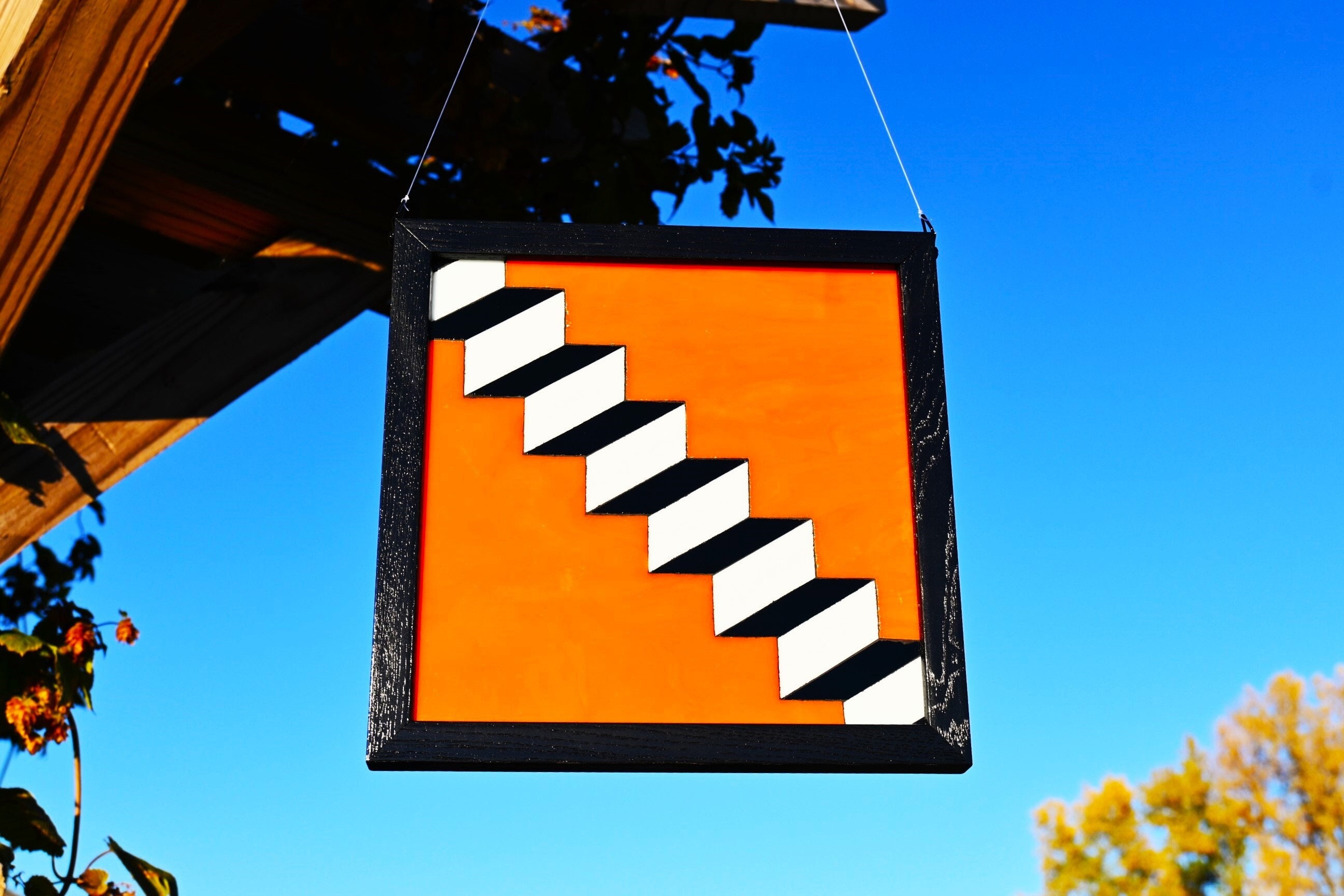 Optical Illusion Stained Glass Funky Square - Etsy