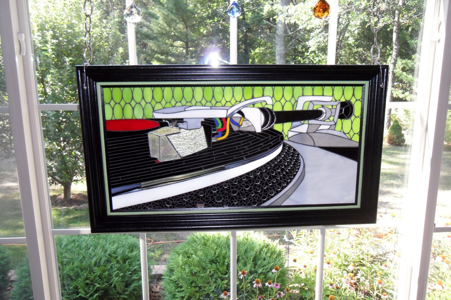 Record Player Arm and Headshell Mosaic Stained Glass Original - Etsy