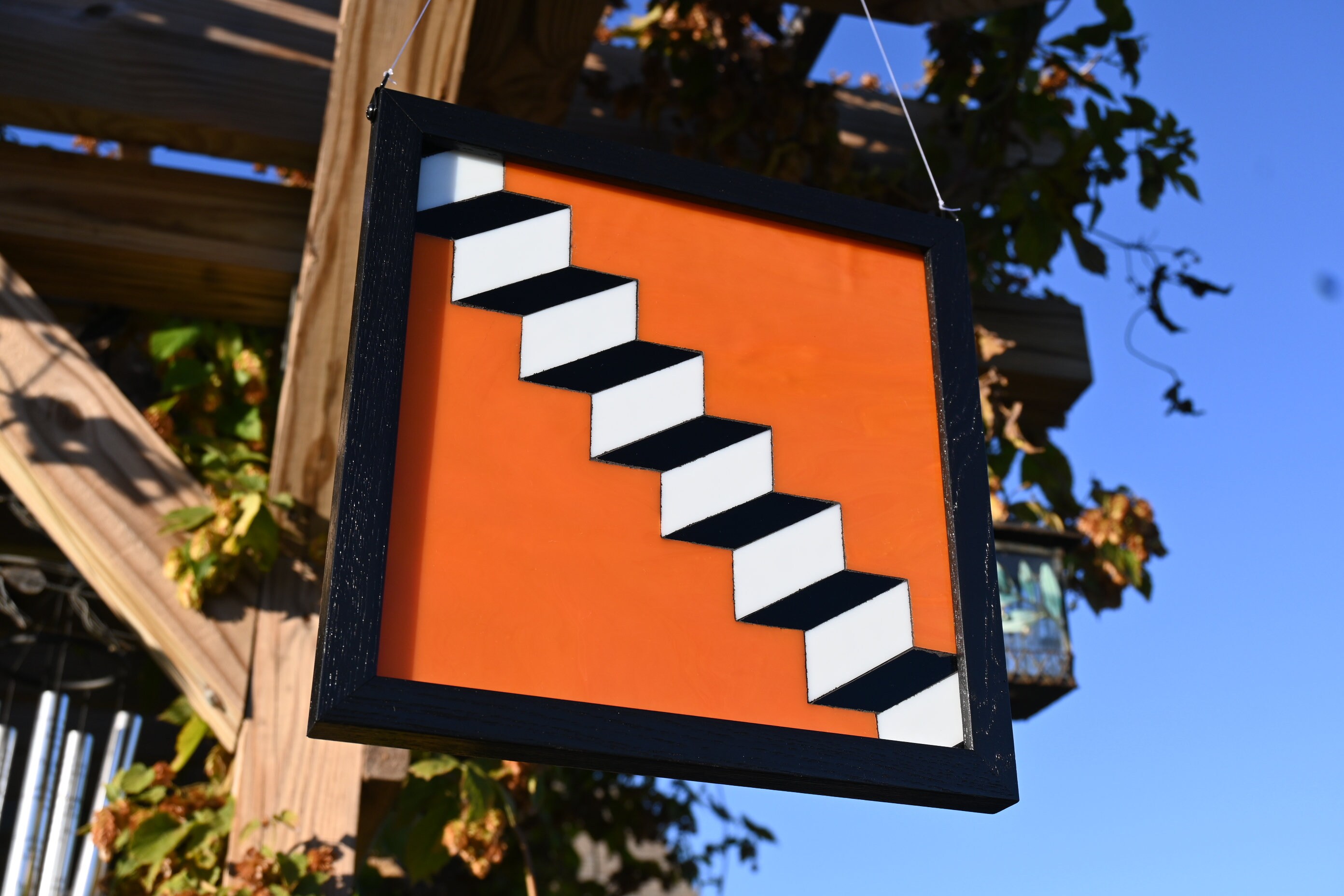 Optical Illusion Stained Glass Funky Square - Etsy