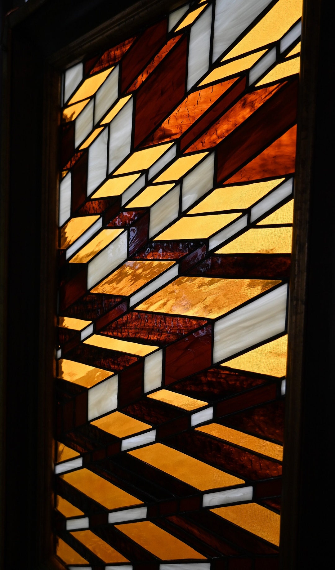 Stained Glass Geometric Steps Illusion - Etsy