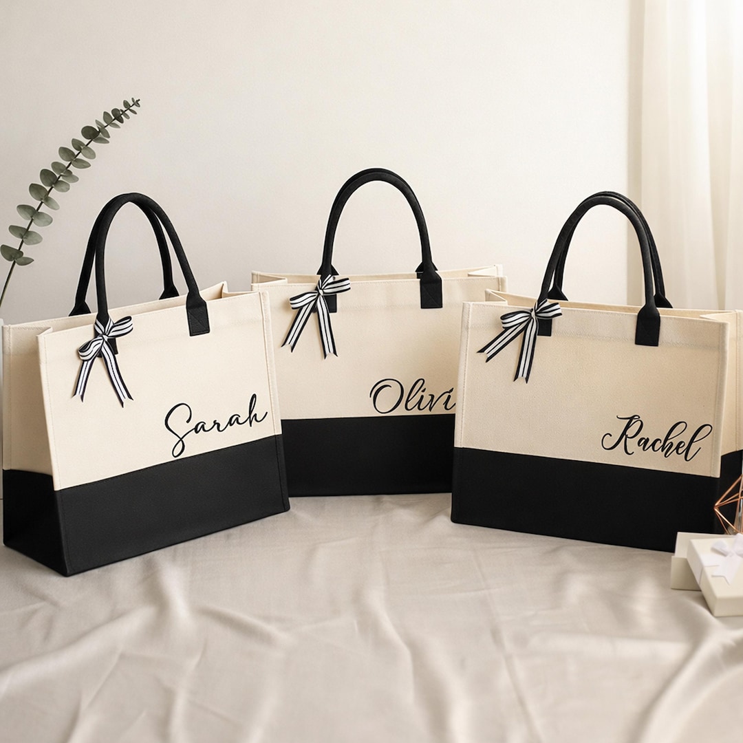 Personalized Custom Name Gift Bags, Ribbon Tie Rope Gift Bags, Thank ...
