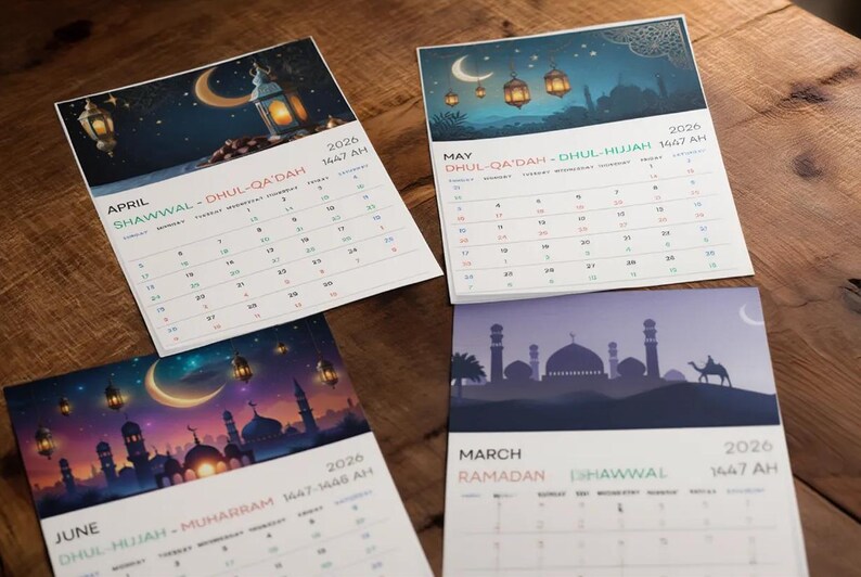 2026 12 Page Ramadan Themed Hijri and Gregorian Calendar - Etsy