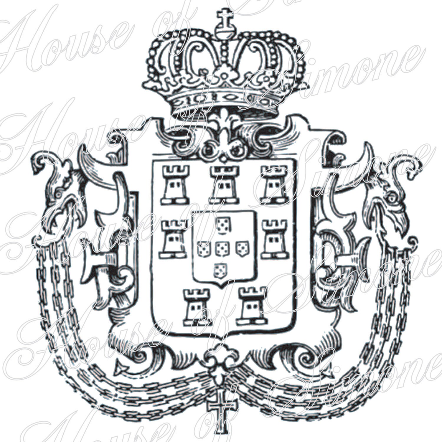 Crown Cross Crest Frame Royal Vintage Download Graphic Image Art ...