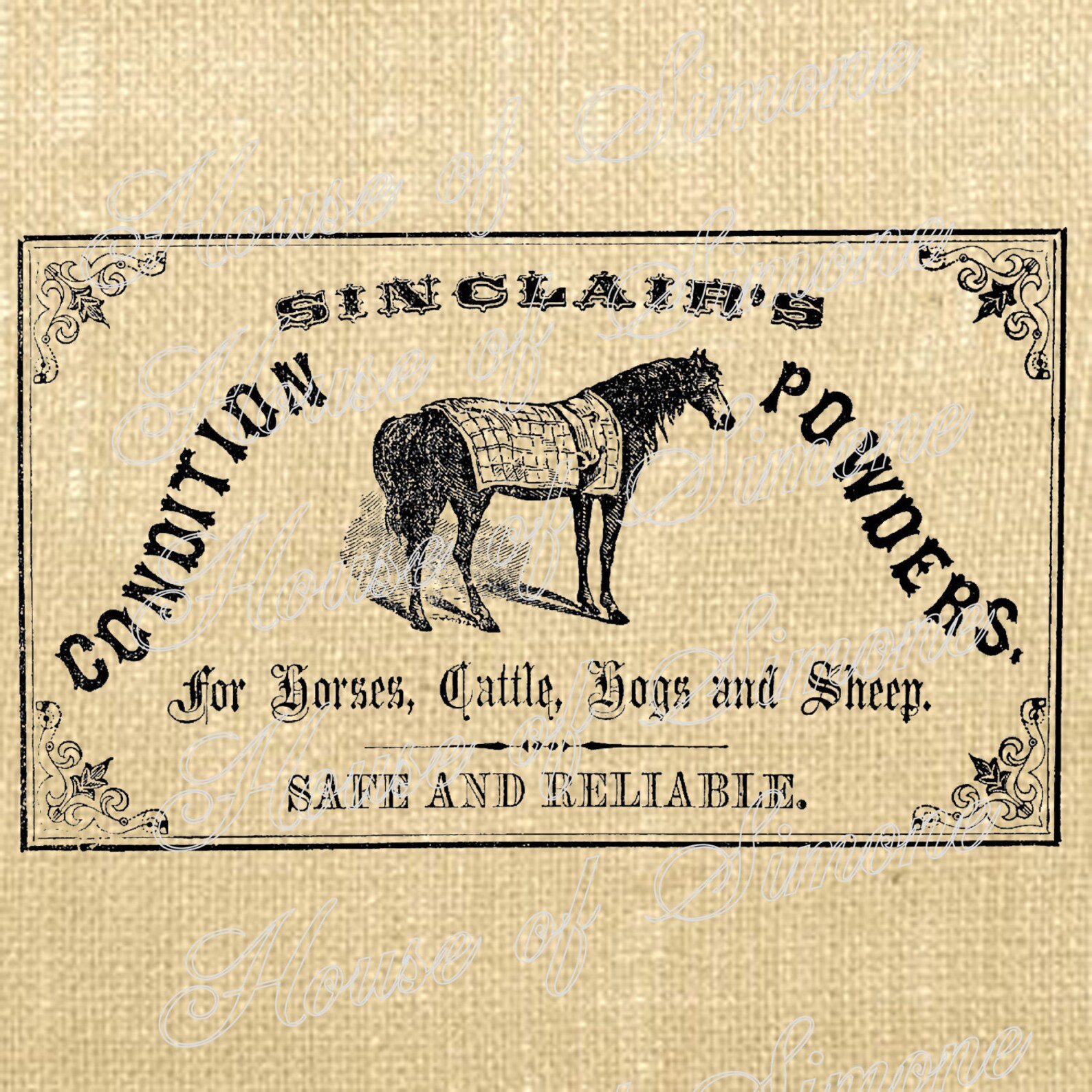 Horse Label Equestrian Antique Vintage Download Graphic Image Art ...