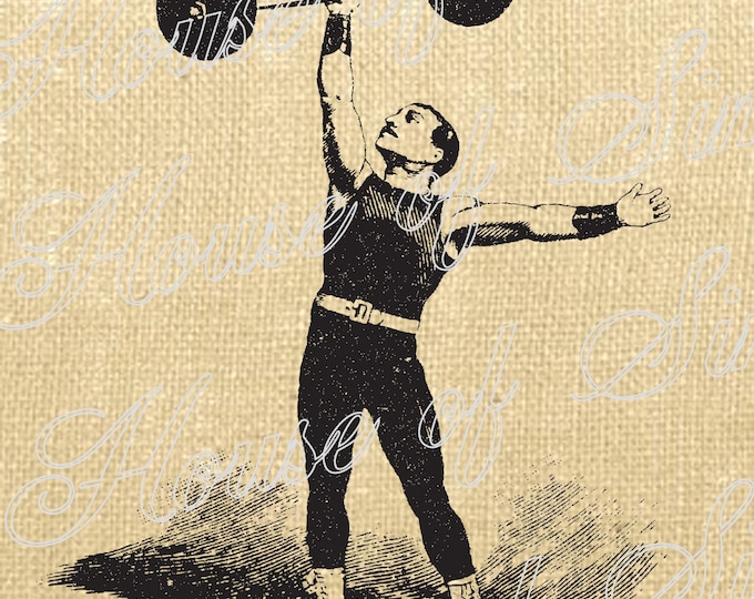 Circus Strongman Weightlifter Man Vaudeville French Download Graphic ...