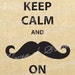 Moustache Keep Calm and Carry on English Download Graphic Image Art ...
