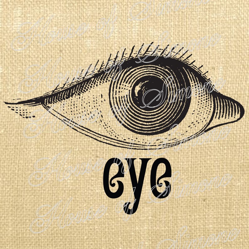 Eye Eyeball Optometry Antique Vintage Download Graphic Image Art Transfer Burlap Tote Tea Towels