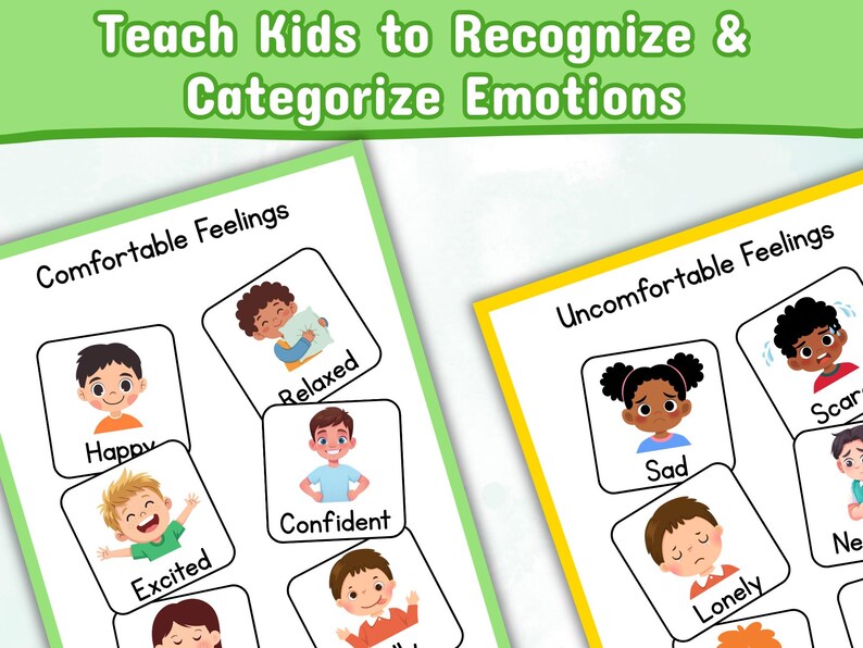 Feelings Sorting Mat Preschool SEL Activity Comfortable Vs ...