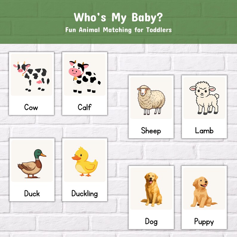Farm Animals Flashcards, Montessori Cards, Printable Toddler Flash ...