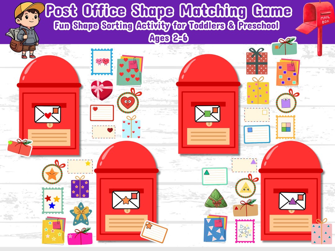 Shape Sorting Activity for Toddlers & Preschoolers Shape Post Office ...