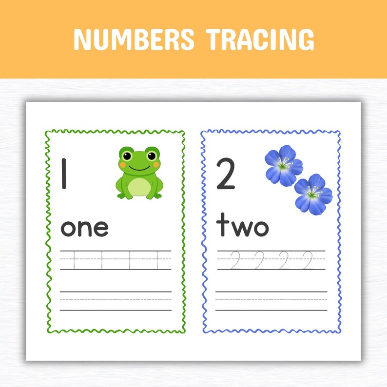 Spring Numbers 1–10 Tracing Worksheets, Preschool Counting Printable ...