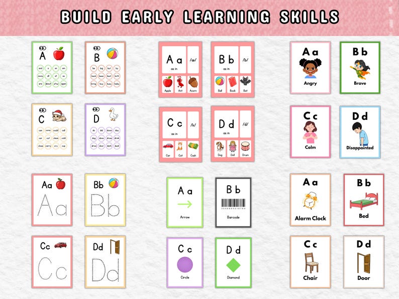 ABC Flashcards Bumper Pack: Phonics, Tracing, Sight Words (printable ...