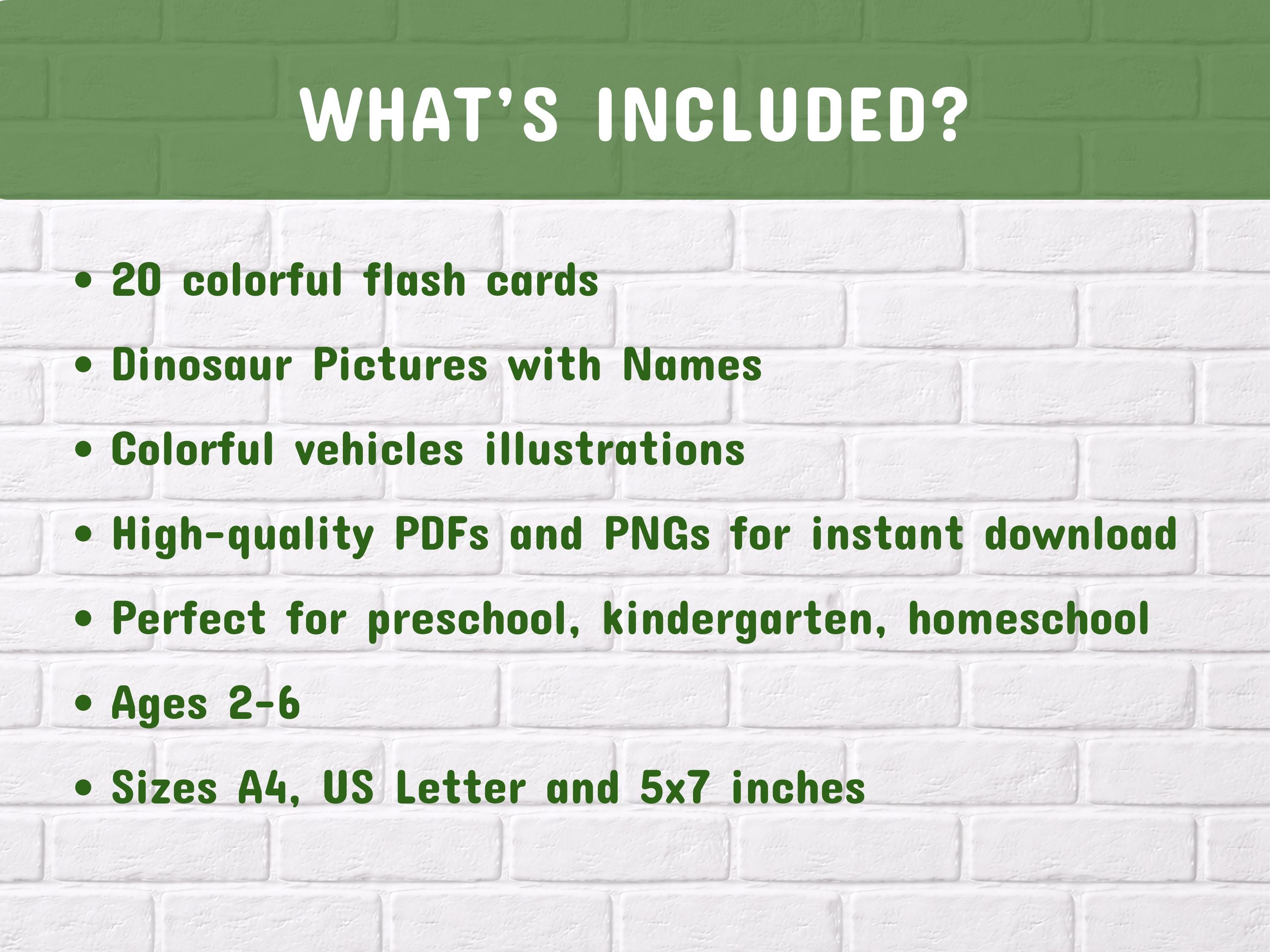 20 Dinosaur Flashcards for Kids – Printable Montessori Dino Cards ...