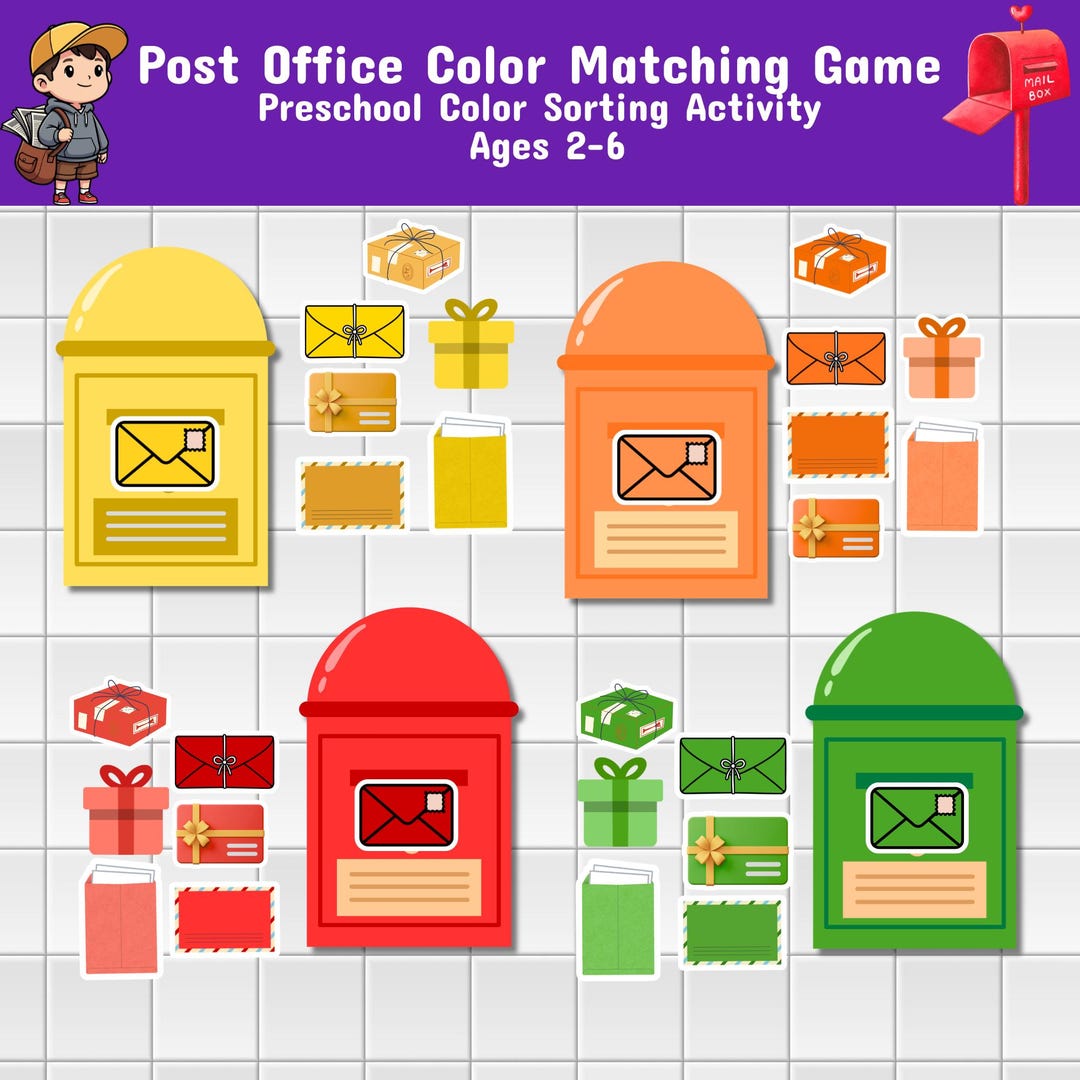 Color Matching Game for Kids, Color Sorting Activity for Preschoolers ...