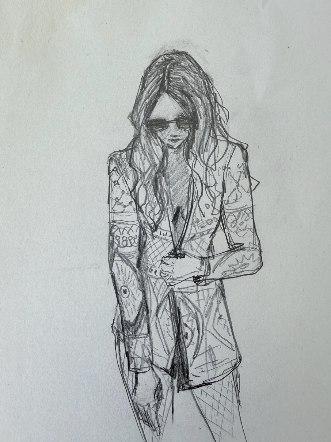 Graphite Street Style Fashion Illustration - Etsy