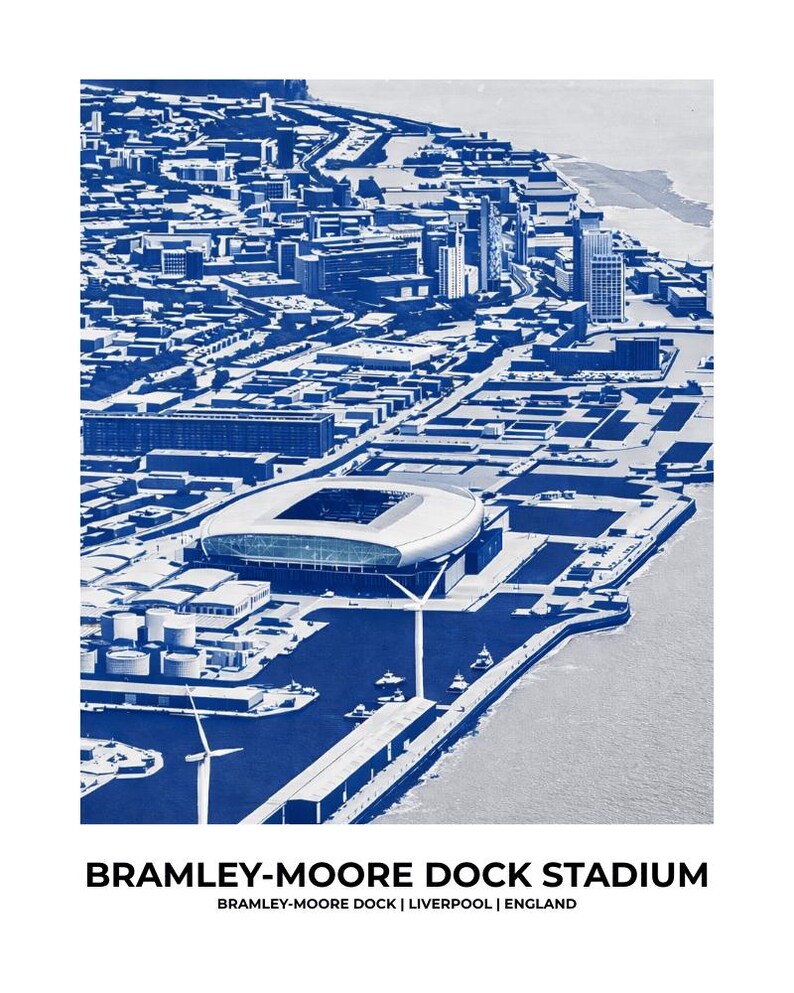 Bramley-moore Dock Stadium | Liverpool, England | Map Print | Sports ...