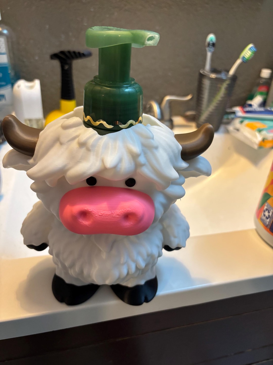 3D Printed Highland Cow Soap Dispenser – Farmhouse Bathroom Decor - Etsy