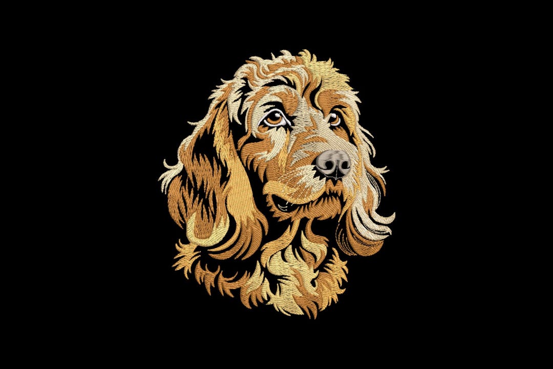 Cocker Spaniel Embroidery Design, Realistic Dog Machine Embroidery ...