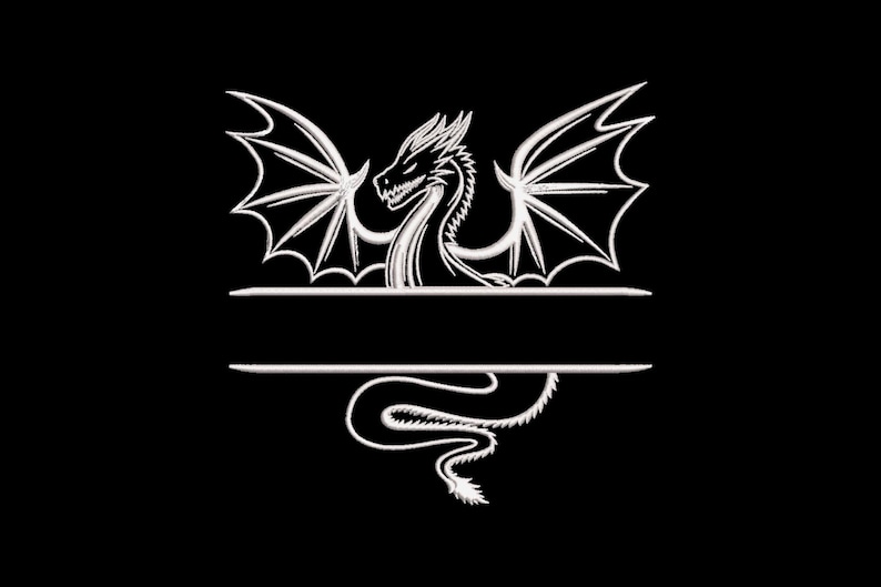 Dragon Split Monogram Machine Embroidery Design, Personalized Name ...