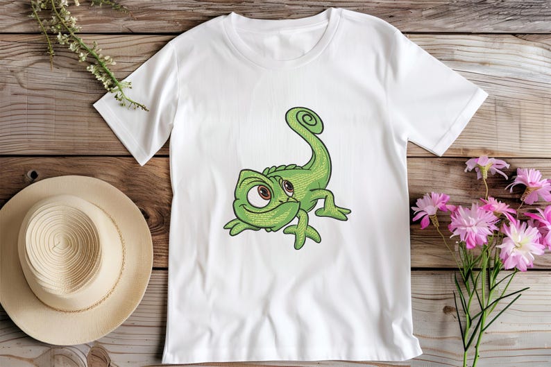 Pascal Tangled Inspired Machine Embroidery , Chameleon Embroidery ...