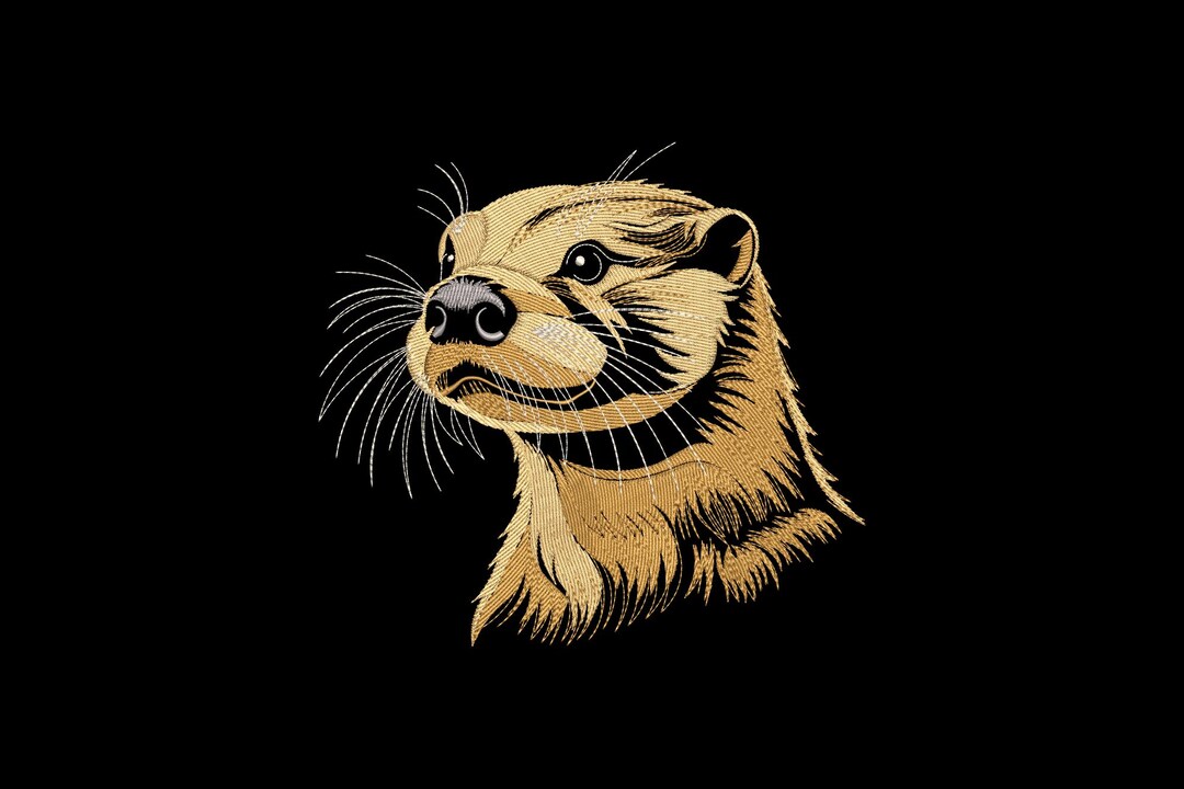 Elegant Otter Embroidery Design, River Otters Machine Embroidery File ...