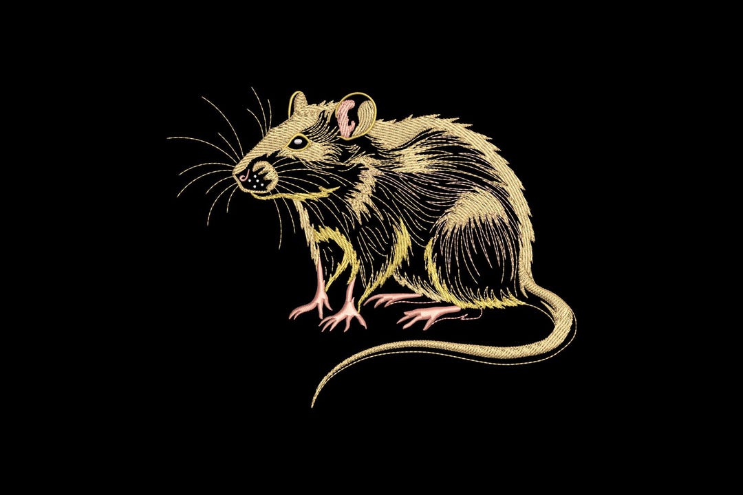 Funny Rat Embroidery Design, Rat Embroidery Files, Machine Embroidery ...