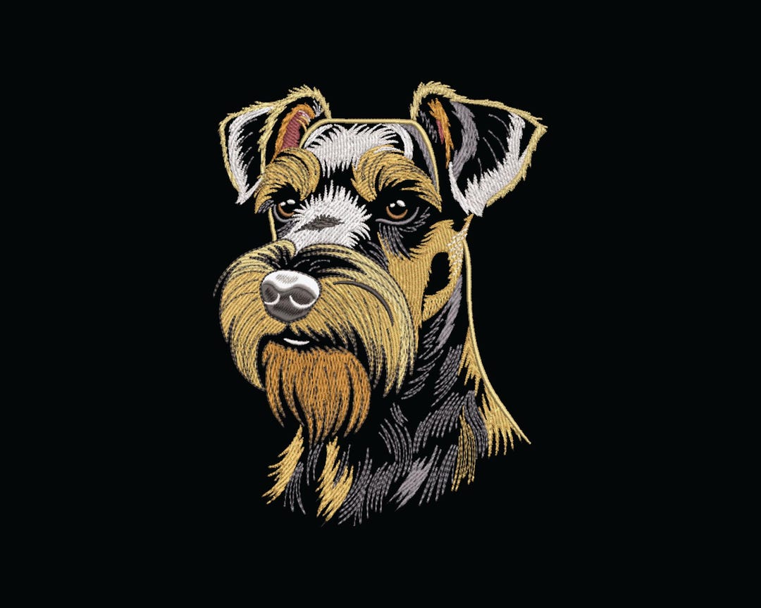 Schnauzer Embroidery Design, Elegant Schnauzer Embroidery Files ...