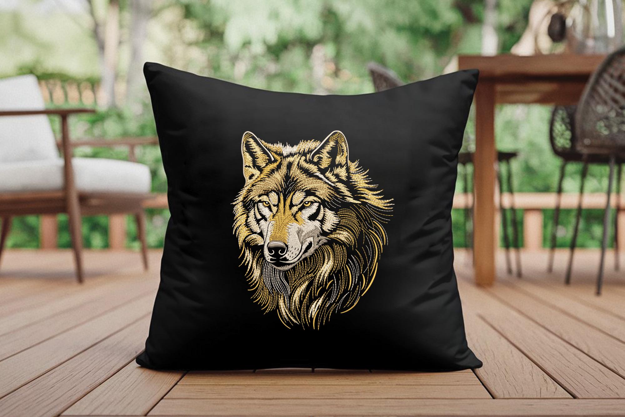 Wolf Head Embroidery Design. Detailed Forest Animal Pattern Machine ...