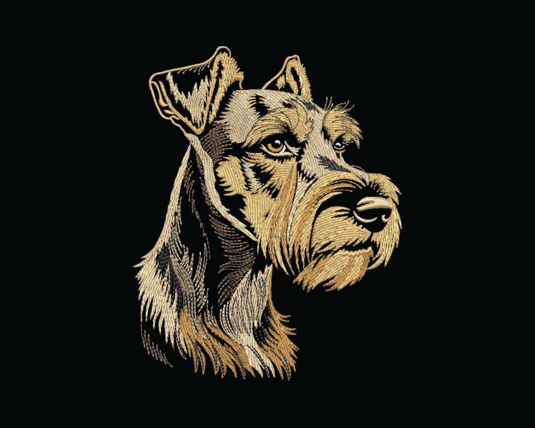Schnauzer Dog Embroidery Design, Schnauzer Face Embroidery Files ...