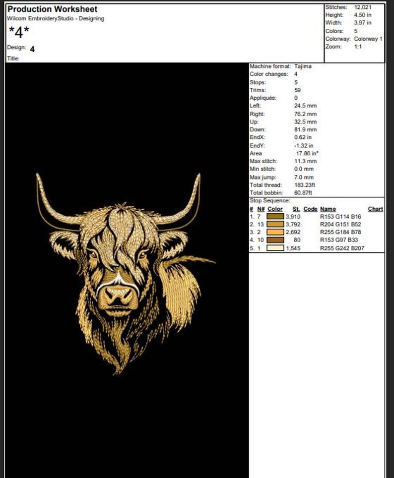 Highland Cow Head Embroidery, Scottish Cattle Machine File, Unique ...