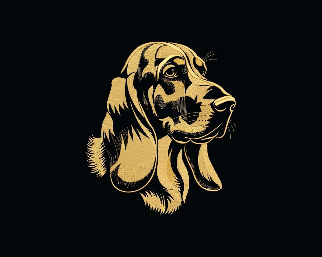Elegant Basset Hound Embroidery Design | Basset Hound Dog Embroidery ...
