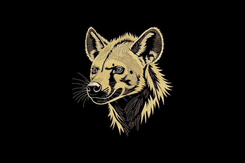 Hyena Embroidery Design, Realistic Animal Machine Embroidery File ...
