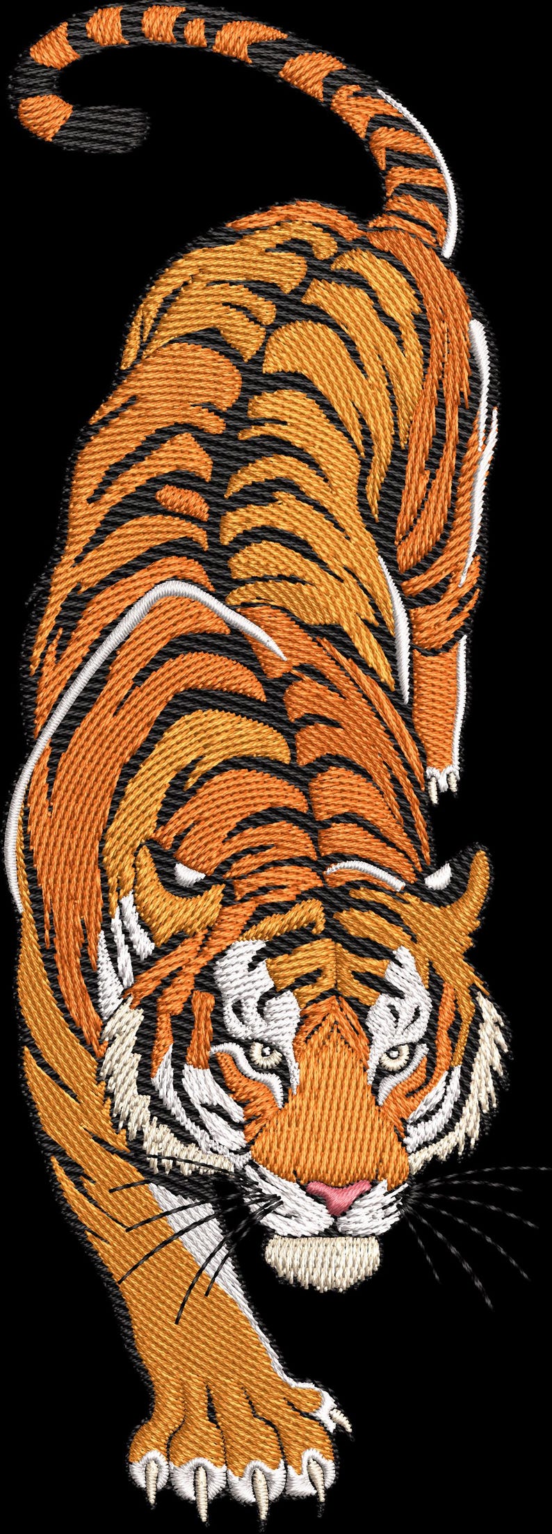 Jungle Tiger Embroidery File, Walking Tiger Embroidery Design , Instant ...