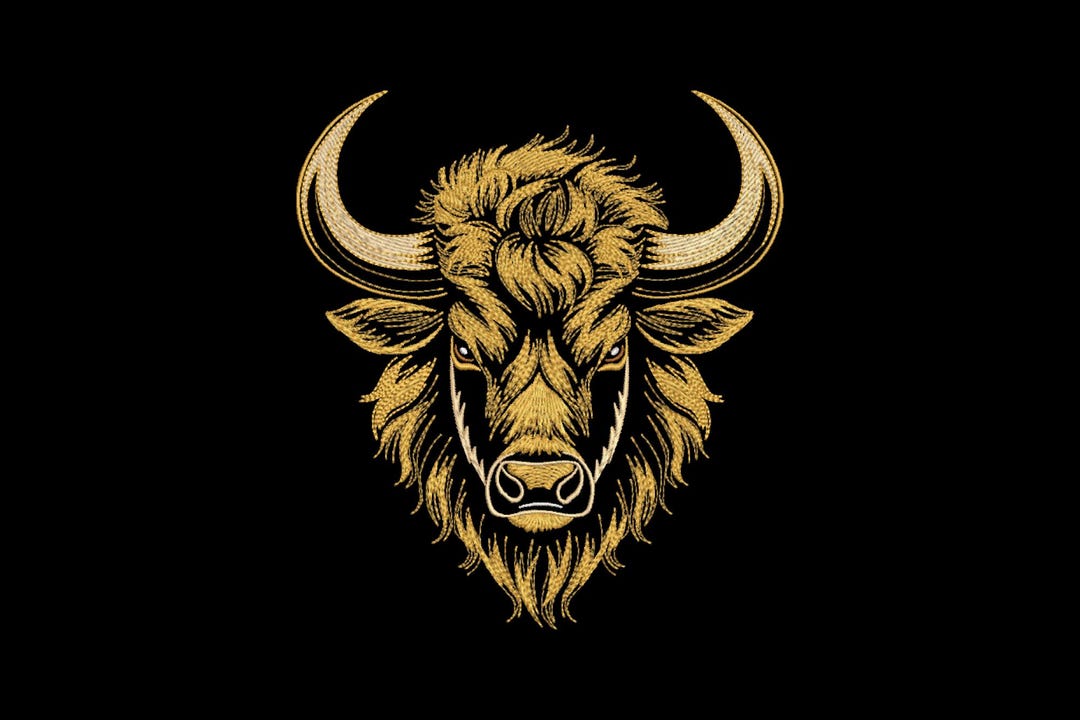 Majestic Buffalo Embroidery Design, Realistic Bison Machine File for ...