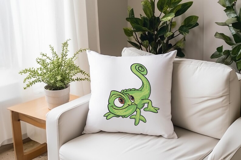 Pascal Tangled Inspired Machine Embroidery , Chameleon Embroidery ...