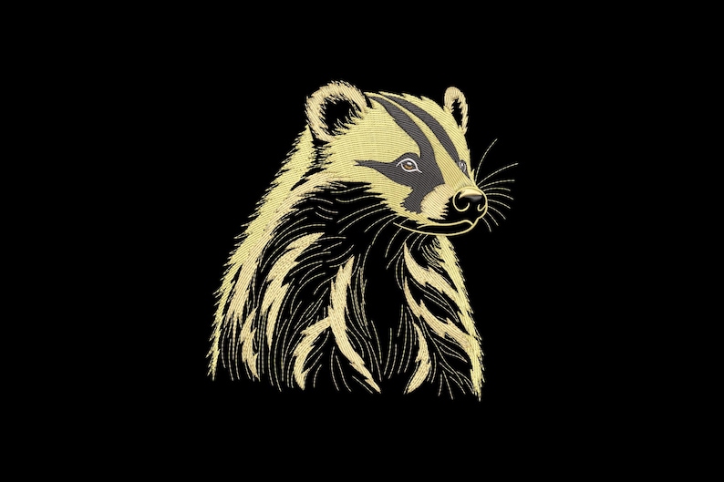 Elegant Badger Machine Embroidery Design, Detailed Animal Pattern ...