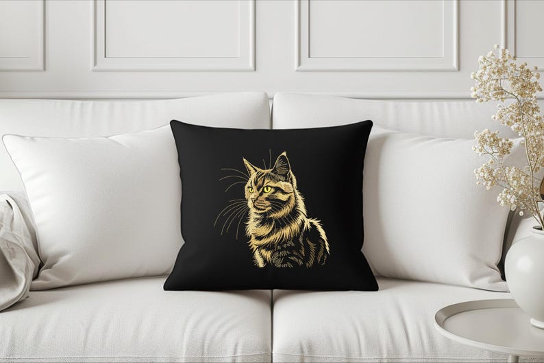 Realistic Cat Machine Embroidery Design, Balinese Cat Embroidery File ...