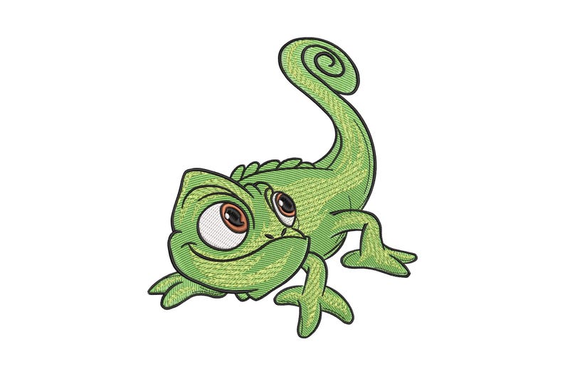Pascal Tangled Inspired Machine Embroidery , Chameleon Embroidery ...