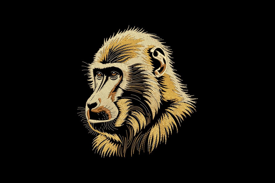 Wild Animal Embroidery Design, Mandrill Baboon File, Nature Lover Gift ...