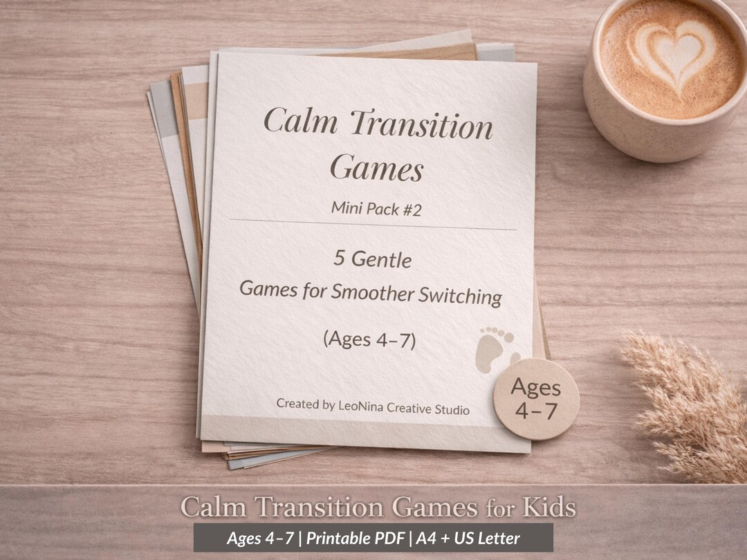 Calm Transition Games for Kids | 5 Printable Games (ages 4-7) (PDF ...