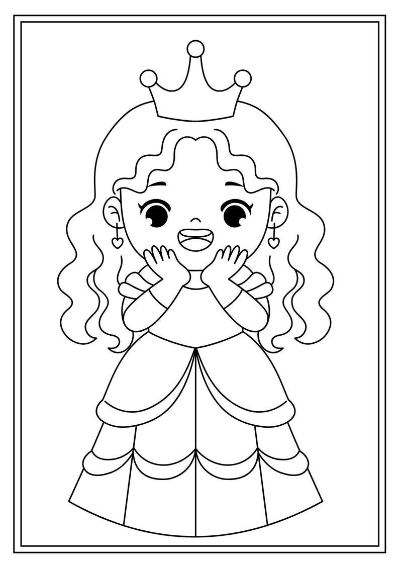 Fairy Tale Coloring Book, Princess Castle Unicorn Pages (digital ...