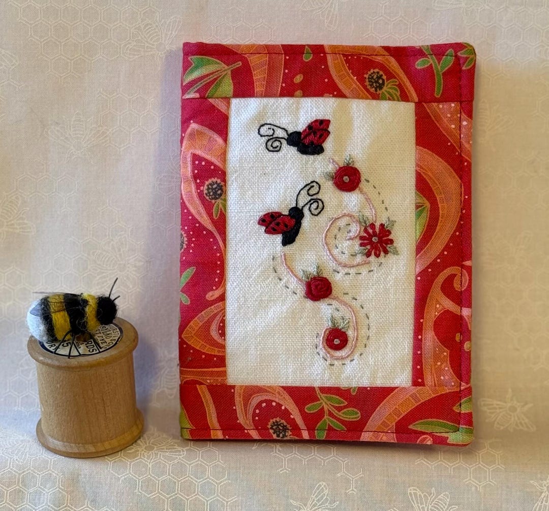 Ladybirds Embroidered Needle Book – Handmade Sewing Organizer - Etsy