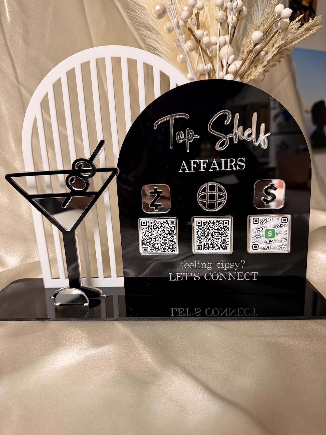 Custom Wedding Bar QR Code Sign | Mobile Bartender Payment Display - Etsy