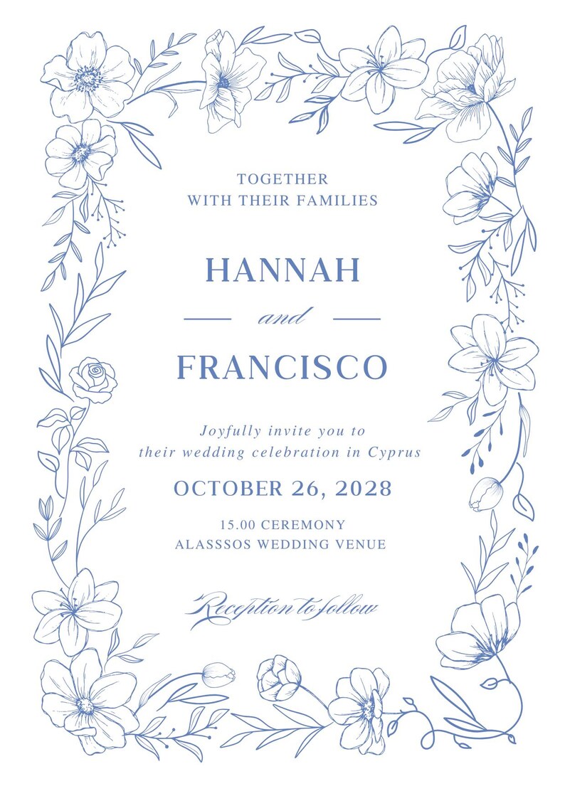 Greek White and Blue Wedding Invitation - Etsy