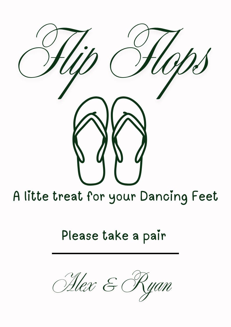 Flip Flop Dancing Sign for Weddings - Etsy